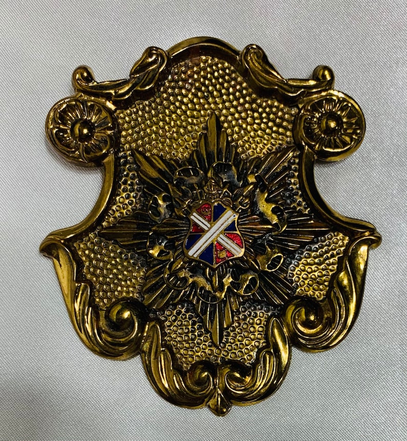 Rare Antique Heraldic Family Crest Brooch/pin, Circa Early 1940-1950's ...