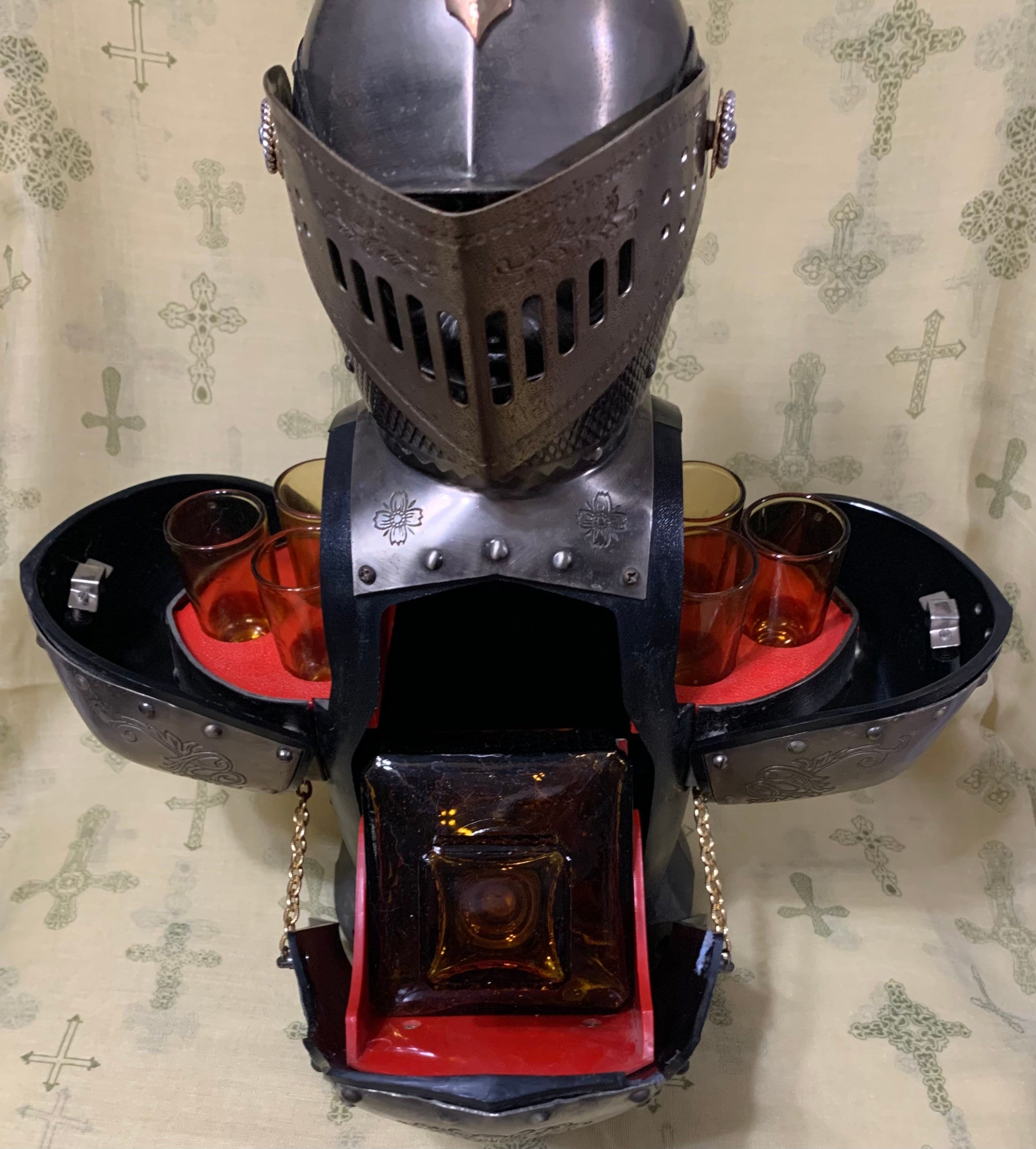 Medieval Knight Decanter Bar Set Circa 1960's. NOTE: - Etsy