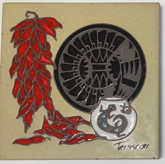 Cleo Teissedre Chile Pepper Decorative Tile / Trivet - Etsy