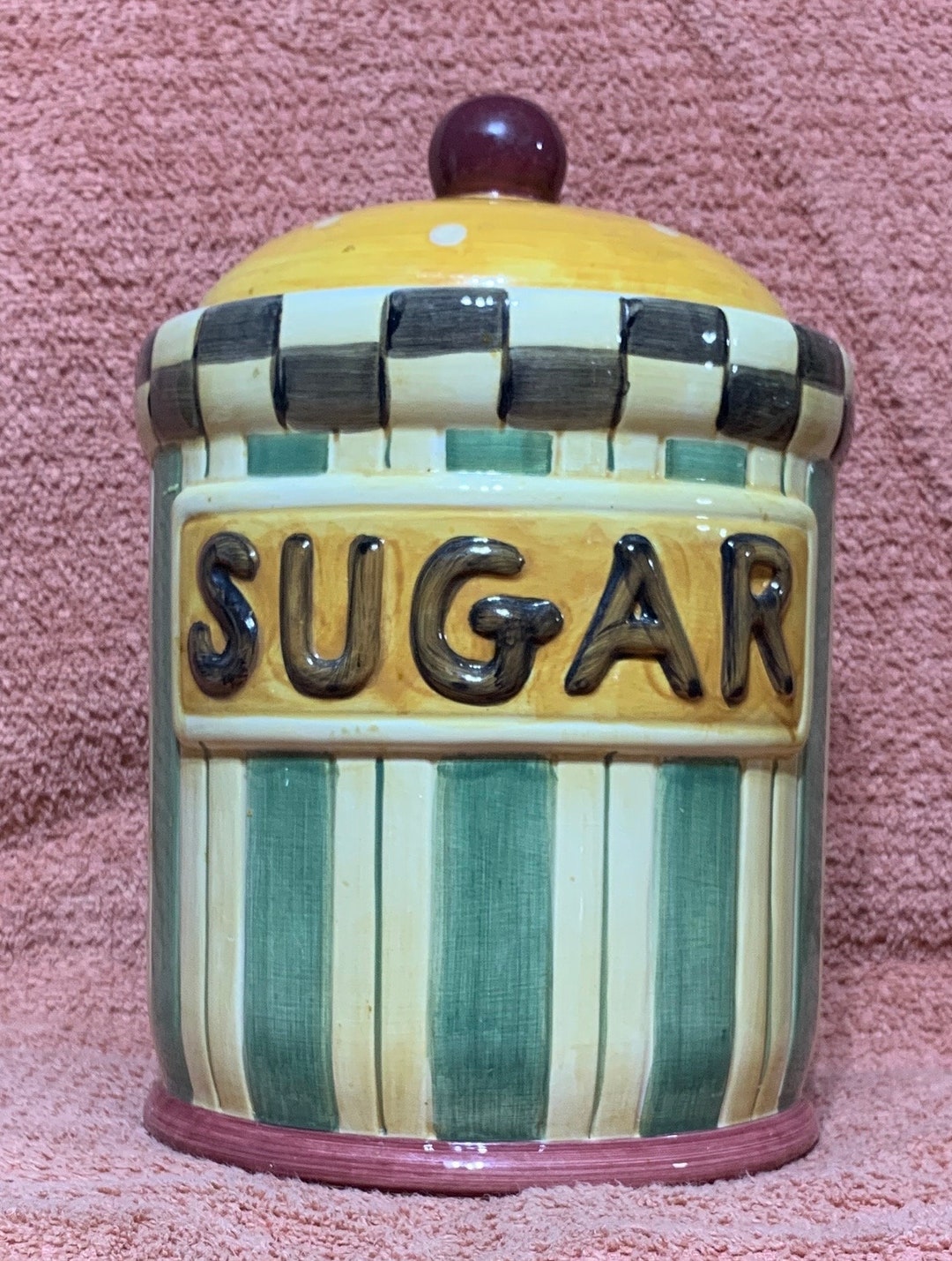 Debbie Mumm Sugar Cannister, Debbie Mumm for Sakura, Circa 1980's. NOTE ...