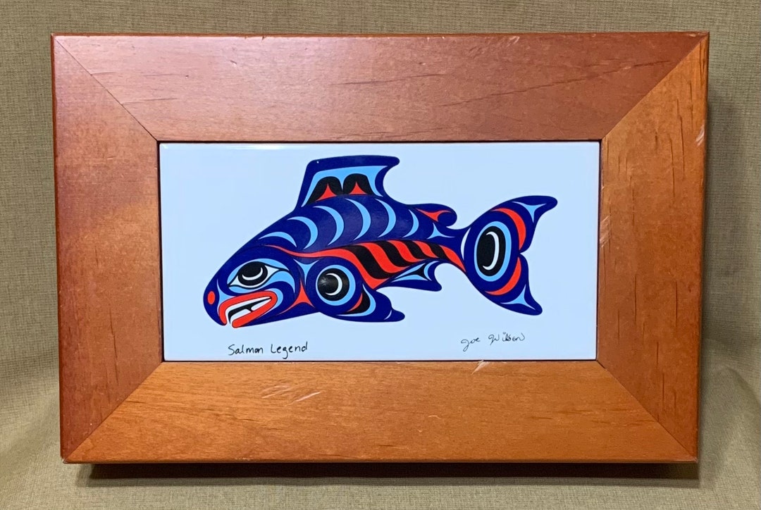 Salmon Legend Wood Box, by Artist Joe Wilson, Cowichan Tribes Native ...