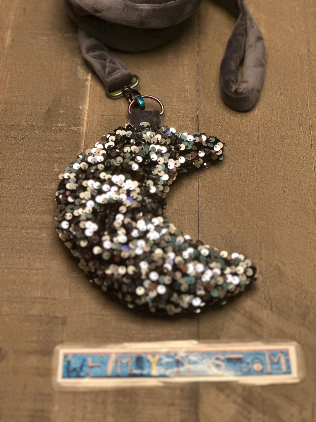 Sequin Rope Dart, Silver MOON Rope Dart Shape, This is a Set With Dark ...