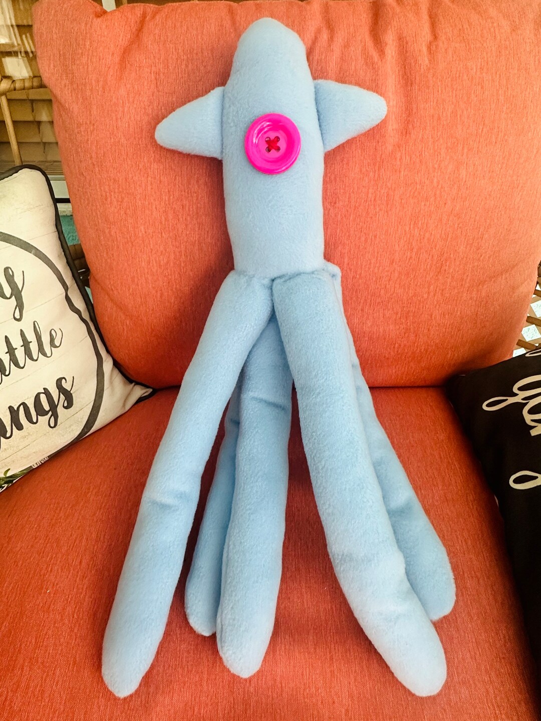 Squid With Button Eye, Coraline Inspired, Plushie, Art Doll, 24” X 9 ...