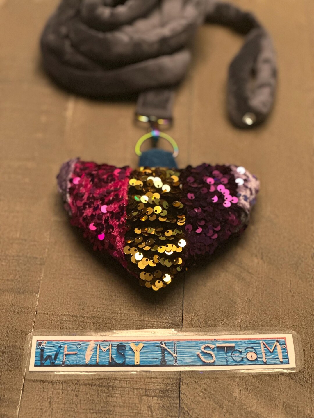 Heart Rope Dart Sequin, Iridescent Purple/gold/lavender/pink Patchwork ...