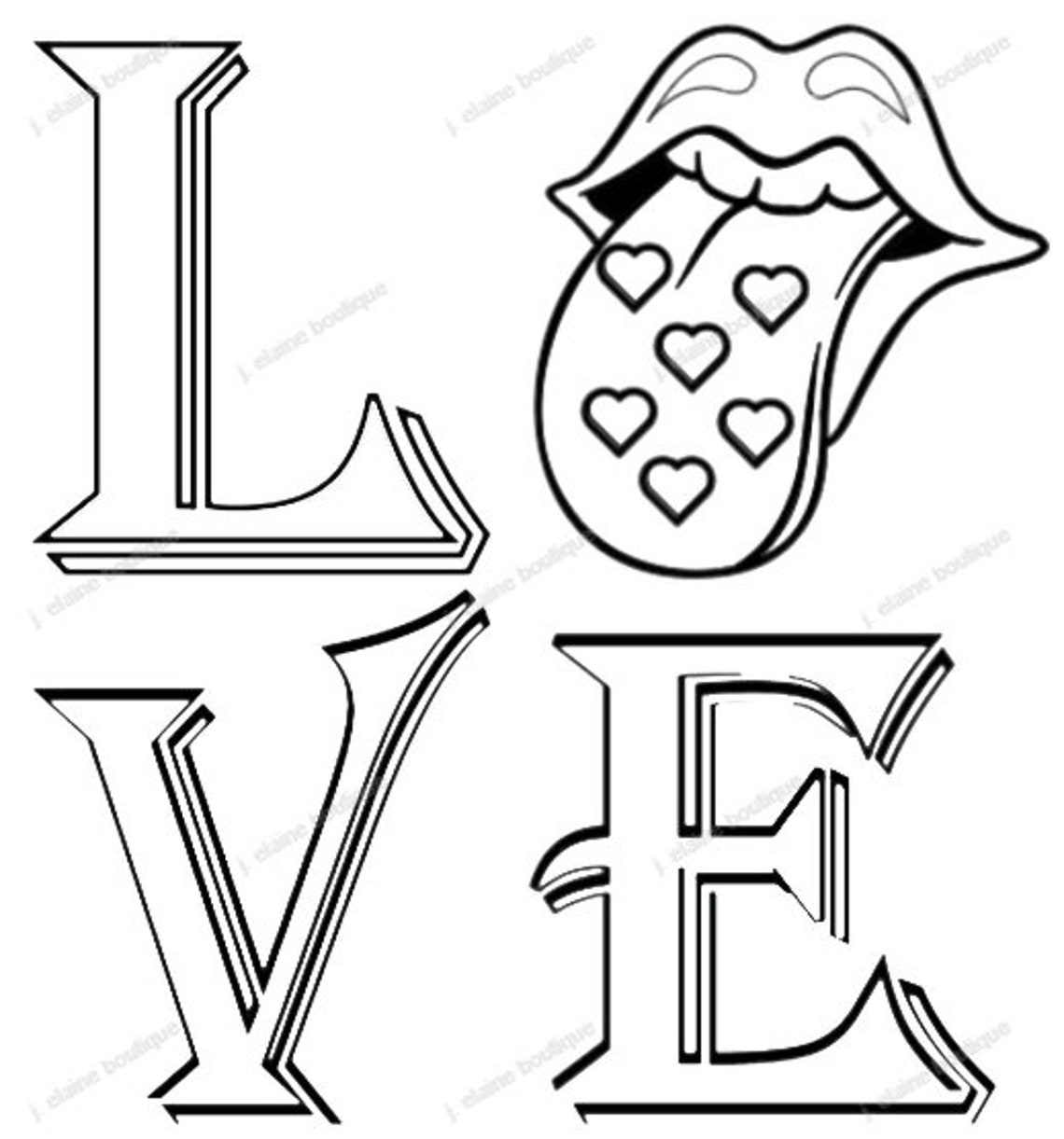 Lips SVG / Love Printable Art/coloring Page/paint Parties/sip and Paint ...