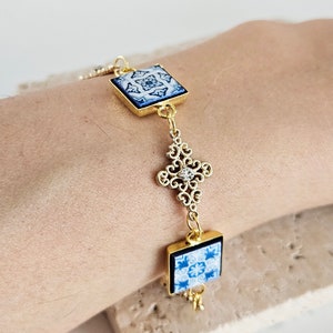 Portuguese Mixed Blue Tile Bracelet Portugal Royal Tile Bracelet ...