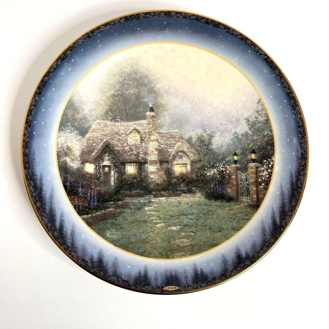 Thomas Kinkade Evening at Merritts Cottage-bradford Exchange Lenox ...