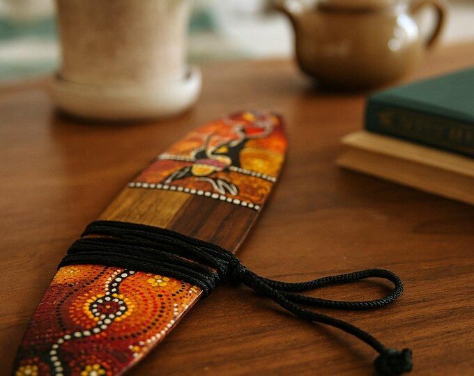 Vintage Australian Aboriginal Hand Painted Wooden Bullroarer Dot Art ...