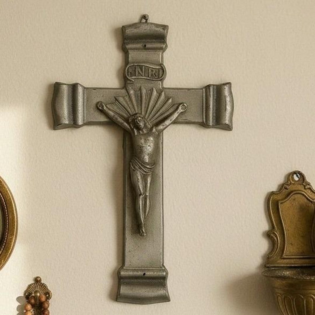 Vintage Parsons Casket Crucifix Mid-century Heavy Cast Metal Wall ...