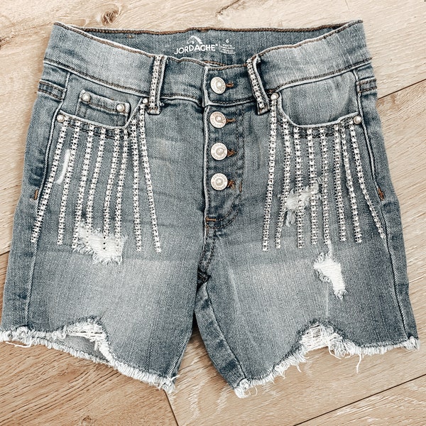 Rhinestone Shorts - Etsy