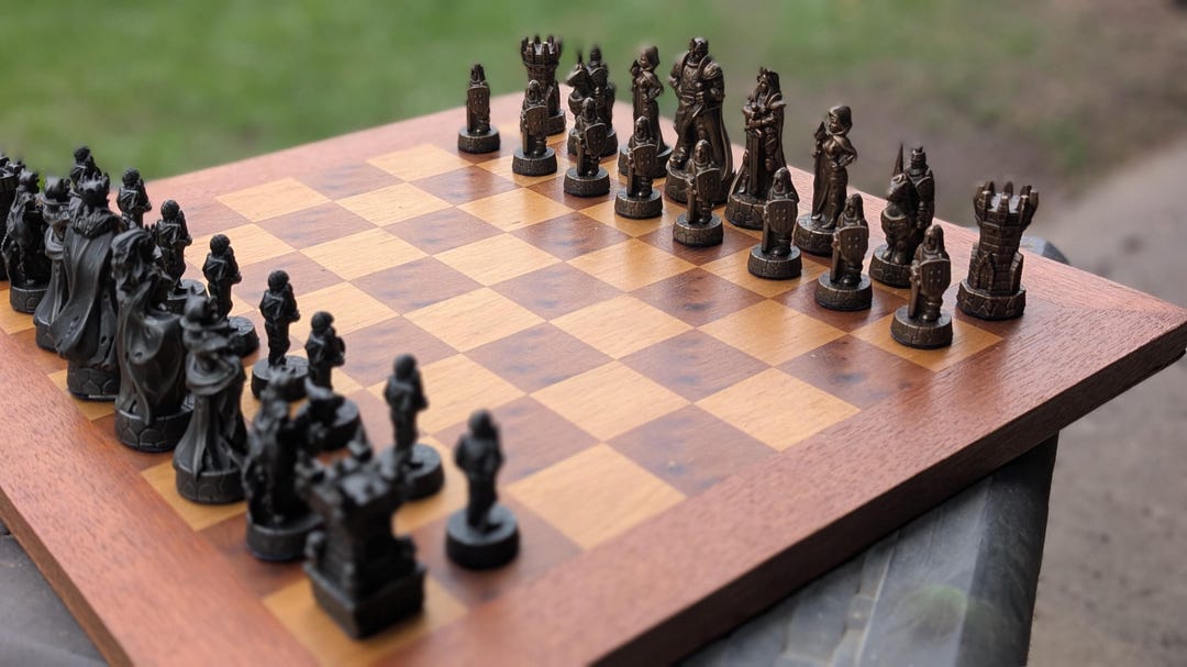 Medieval Fantasy Chess Set Pieces, Humans Vs Undead (pieces Only. Board ...