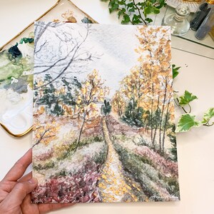 The Path - Hand Embellished Print | Autumn Decor | 5x7 | 8x10 | 11x14 ...