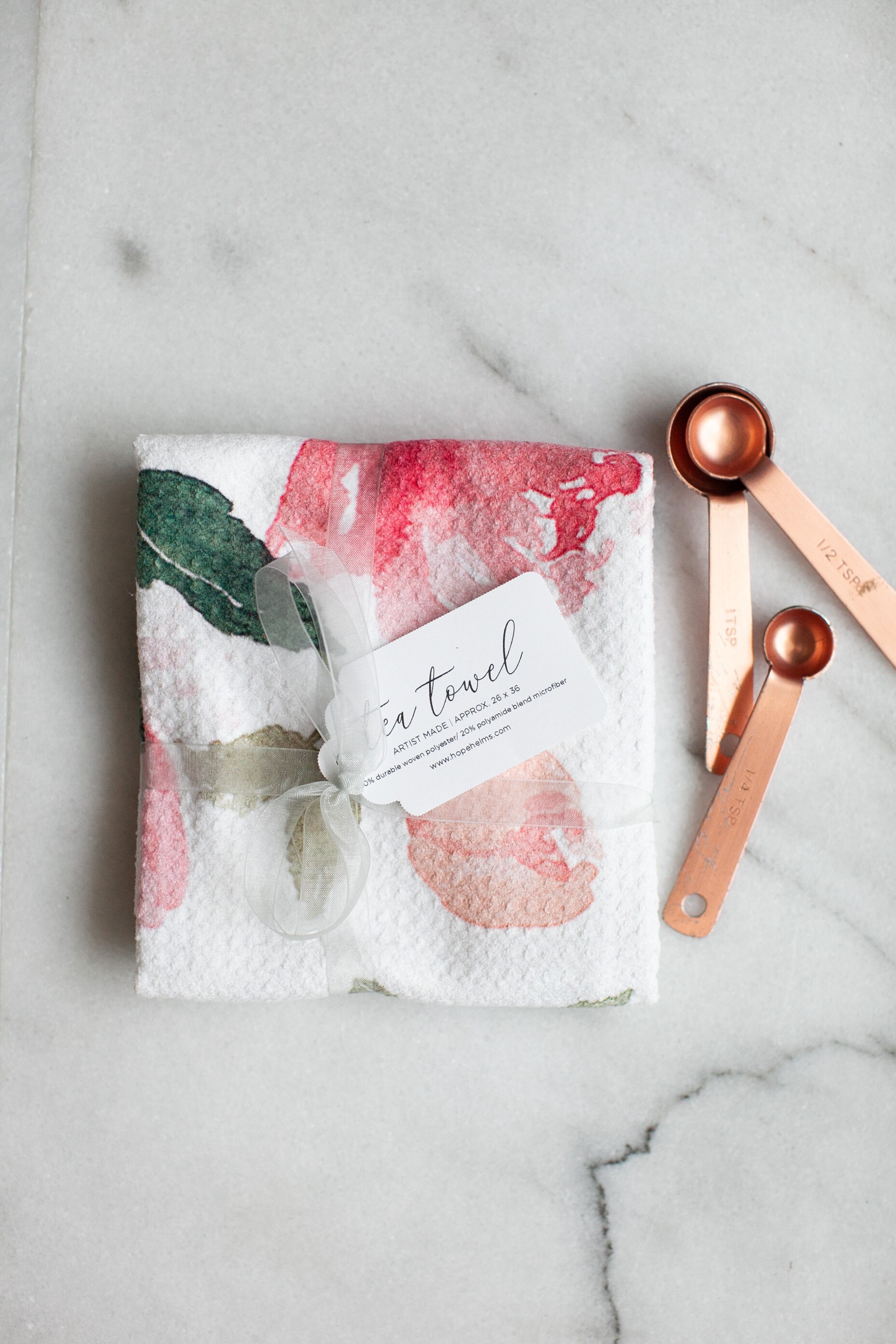 Pink Spring Rose Kitchen Towel Watercolor Tea Towel - Etsy