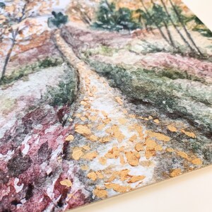 The Path - Hand Embellished Print | Autumn Decor | 5x7 | 8x10 | 11x14 ...