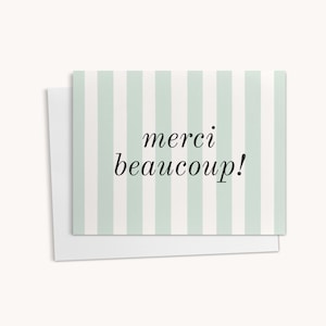 Merci Beaucoup Greeting Card | French Inspired Striped Thank You Card ...