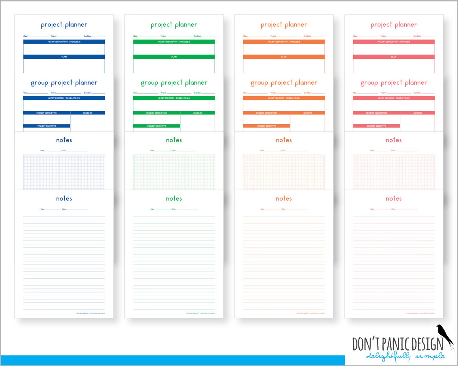 Student Planner Pages With Modern Design for Homeschool or - Etsy