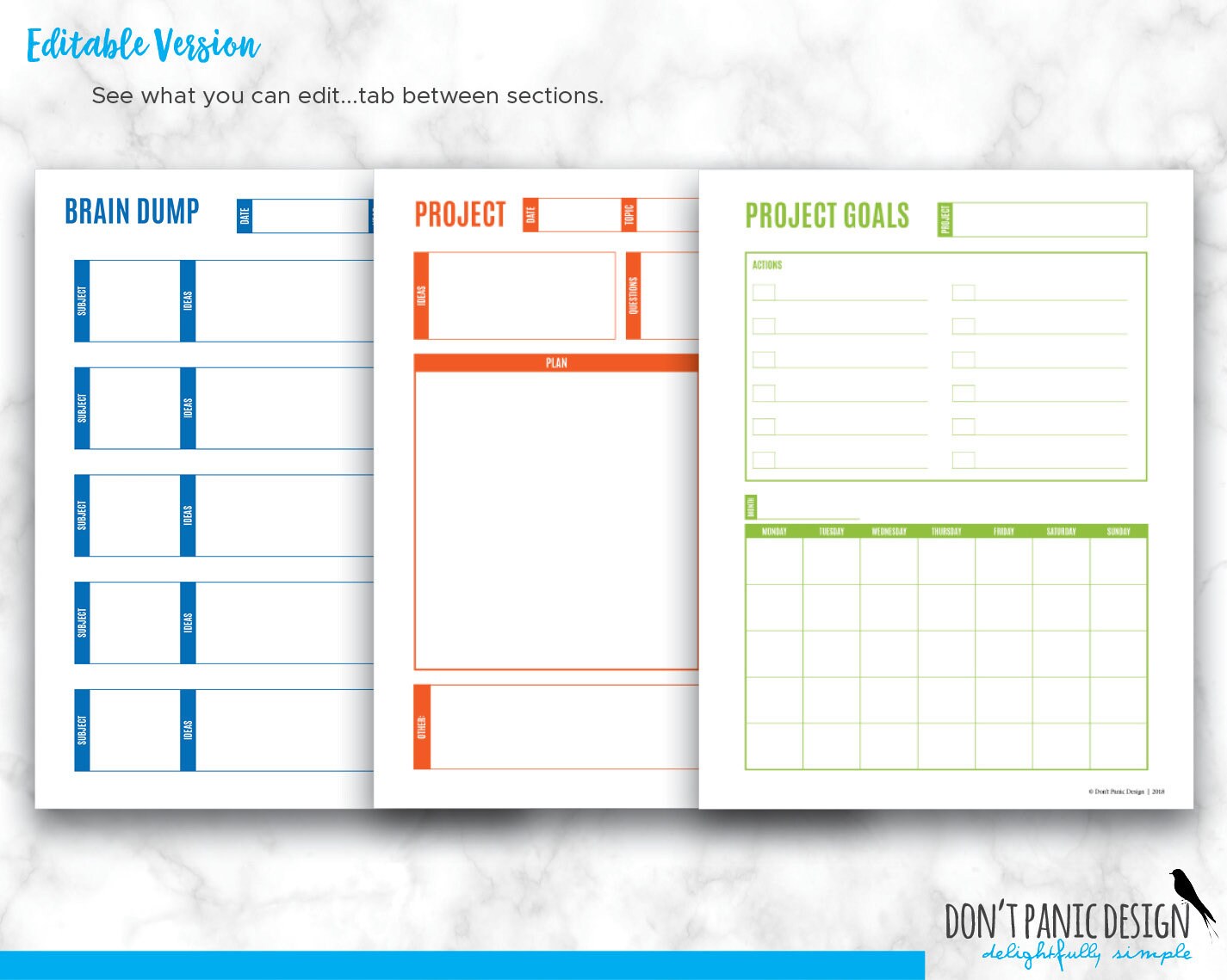 Printable Project Planner Bundle Project Map Brain Dump, Project ...