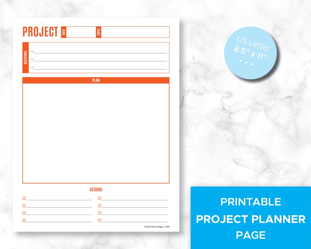 Printable Project Planner - Project Map - Minimalist Project Planner ...