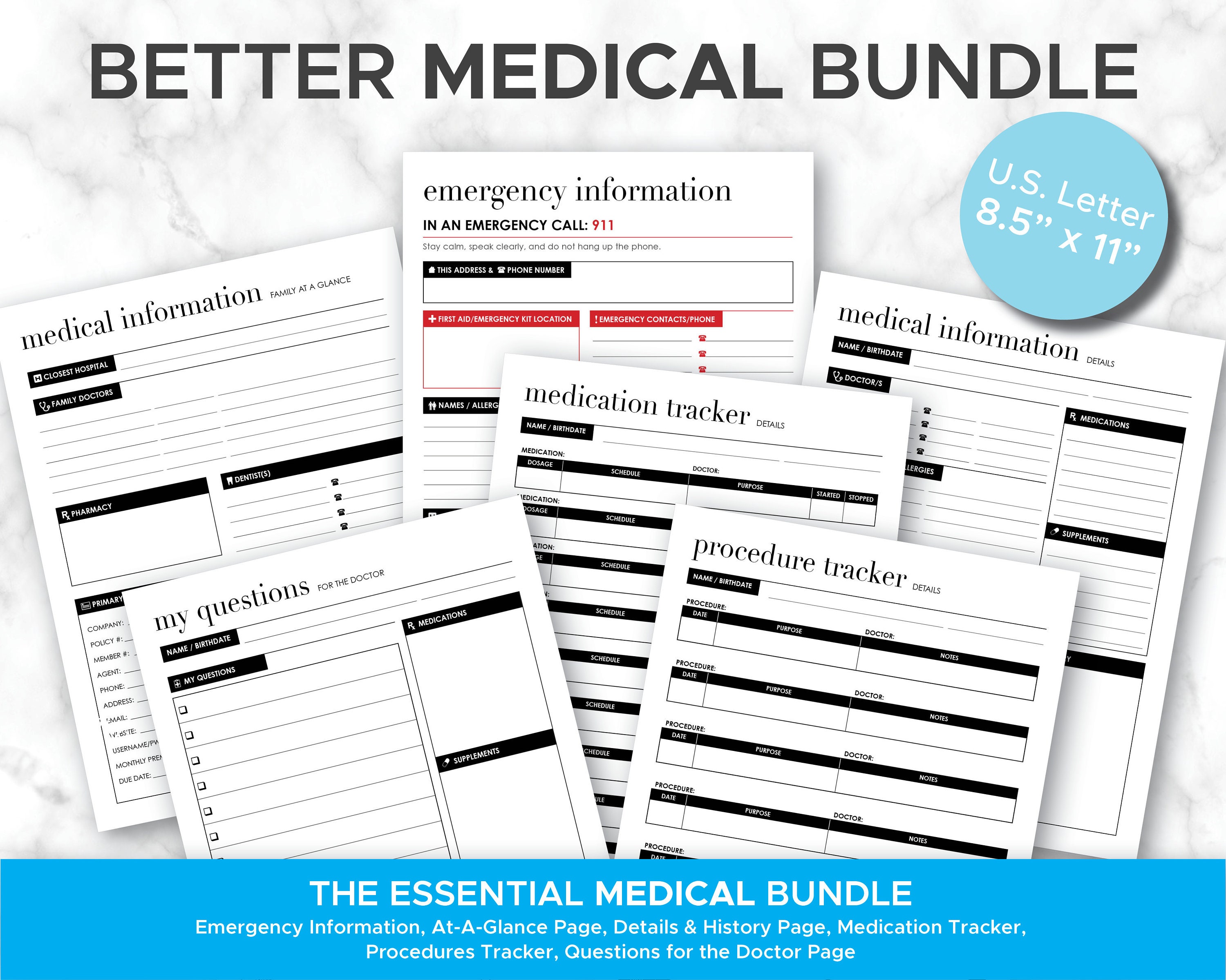 The Better Medical Bundle: EDITABLE Health Bundle - Printable Home ...