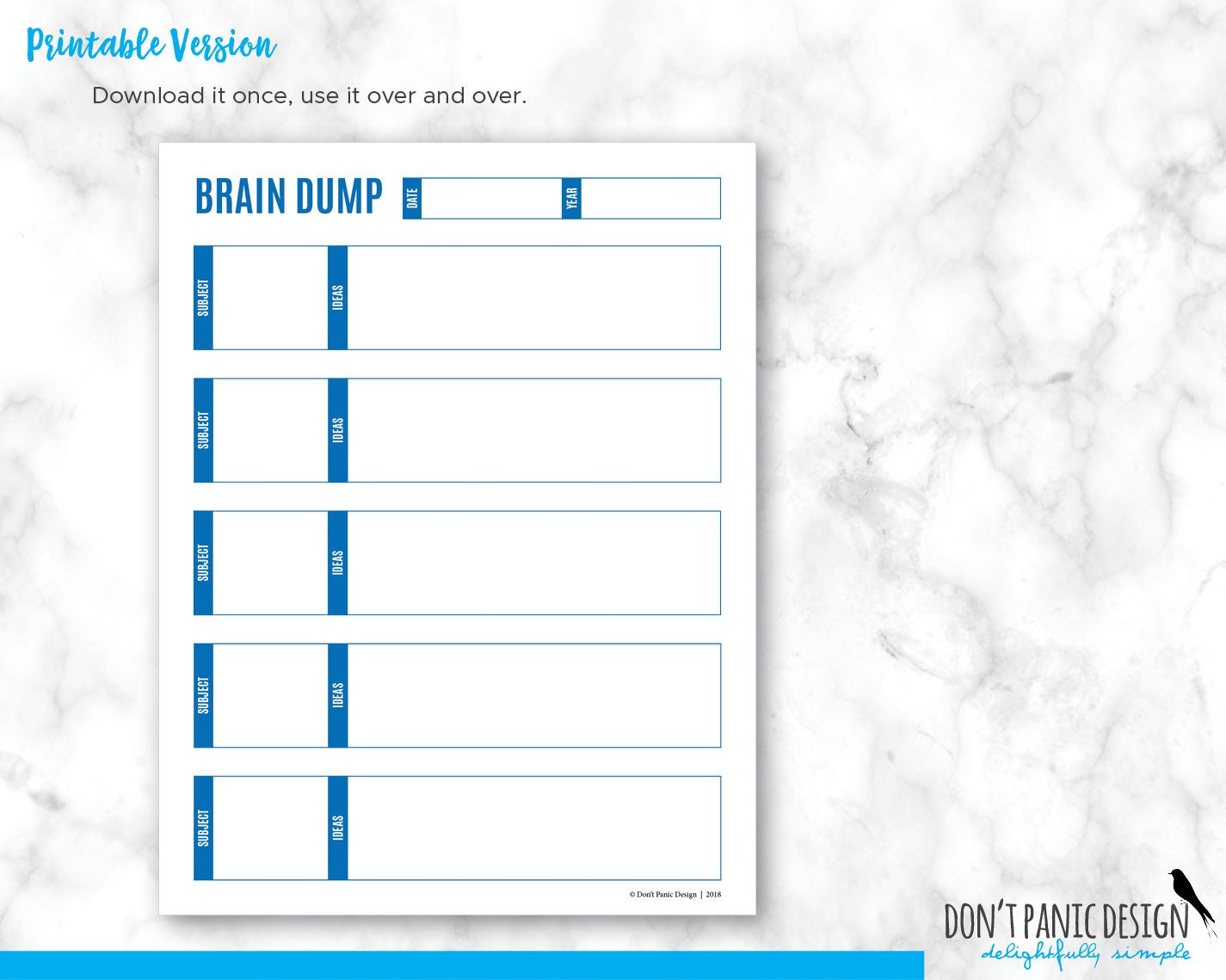 Printable Brain Dump Page - Project Map - Minimalist Project Planner ...