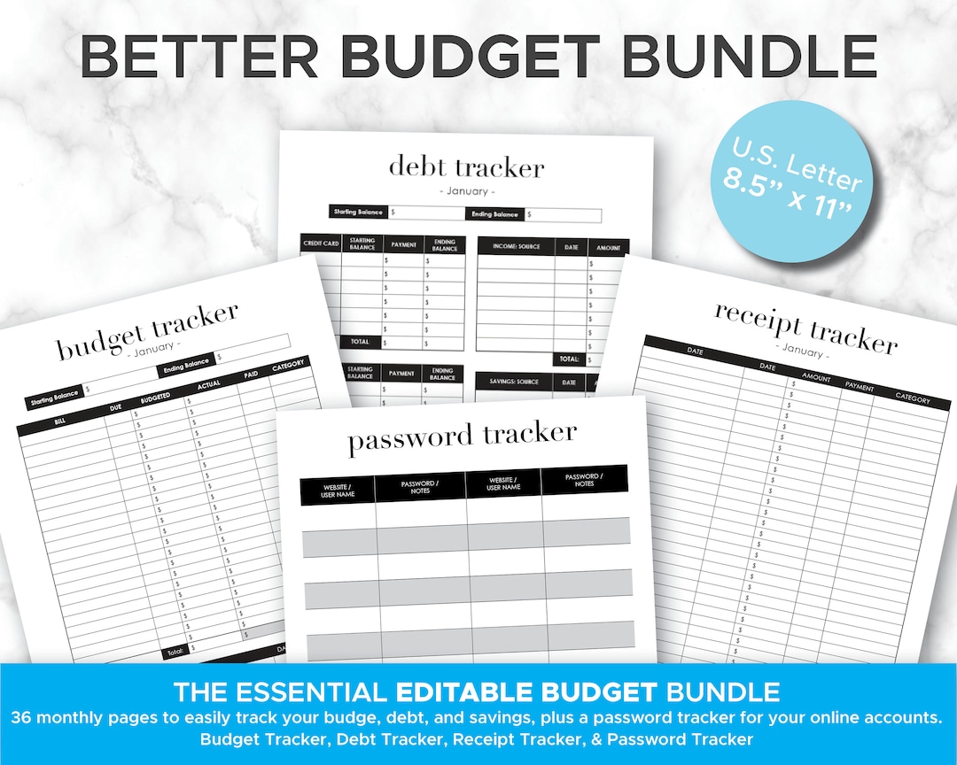 Editable Budget Binder: Printable Money Management Bundle (PDF ...