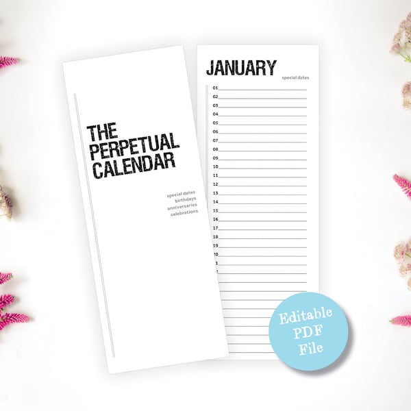 Perpetual Calendar - Etsy