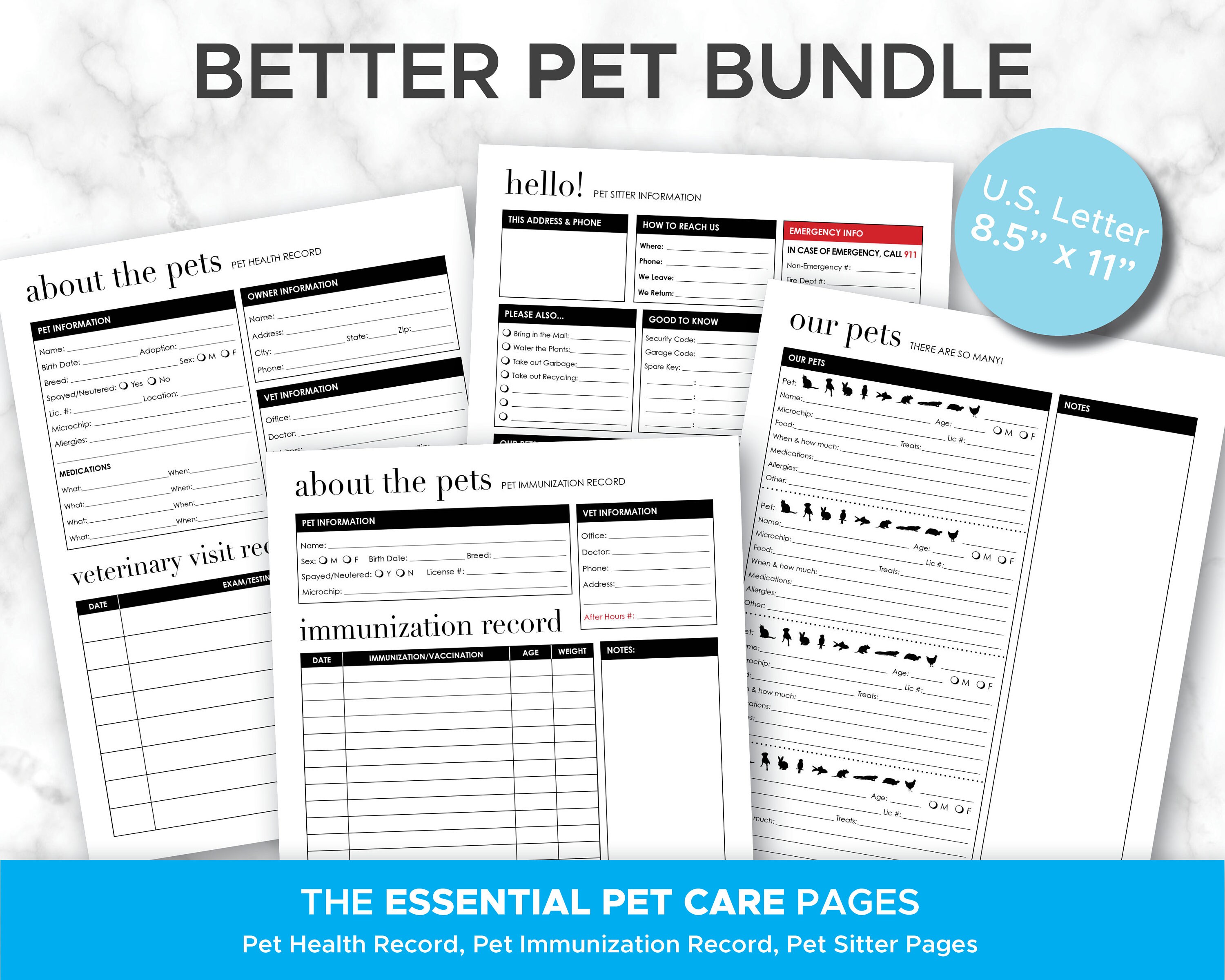 The Better Pet Bundle EDITABLE Organizing Binder Pages - Etsy