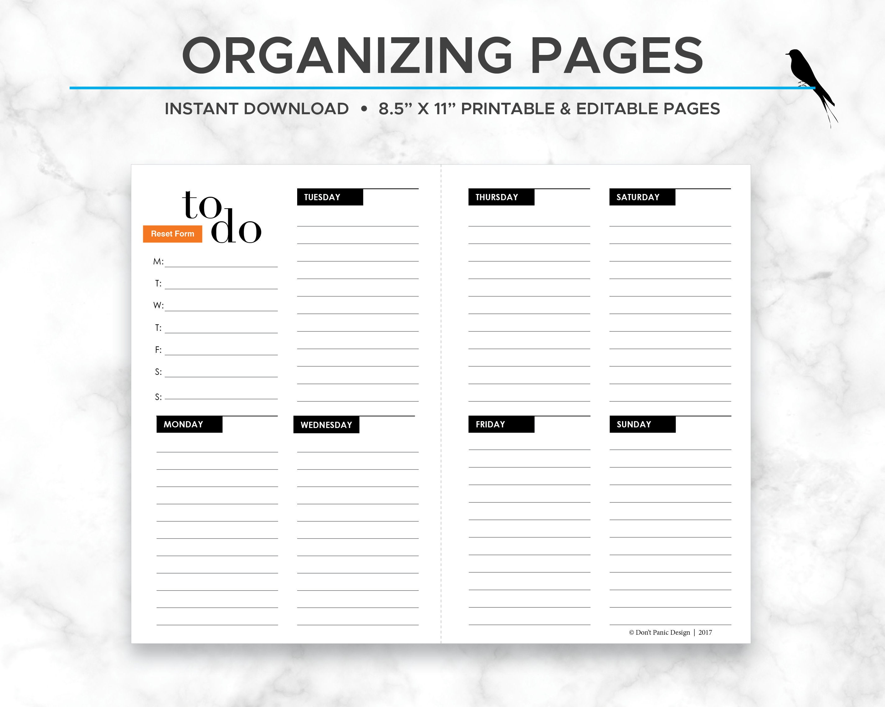 Editable Printable To-do Daily Planner Page Plan Your - Etsy