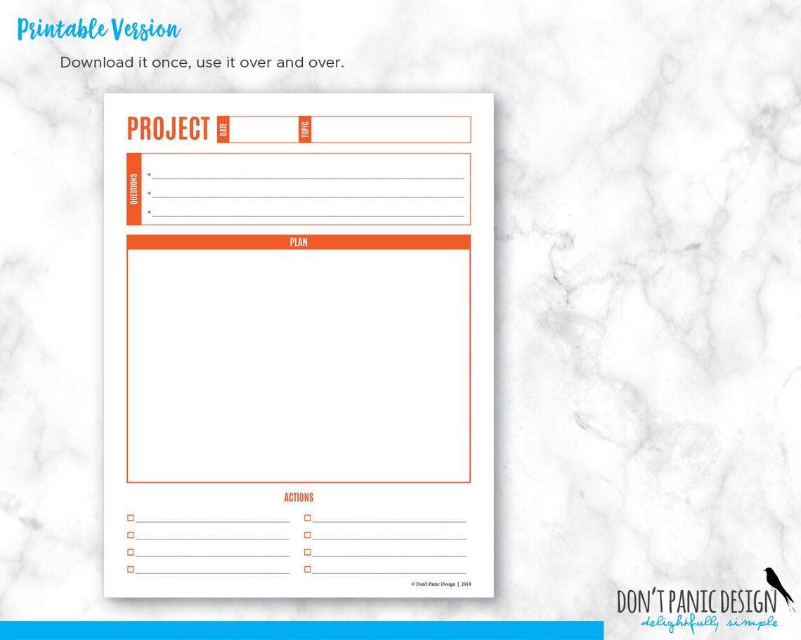 Printable Project Planner Project Map Minimalist Project - Etsy