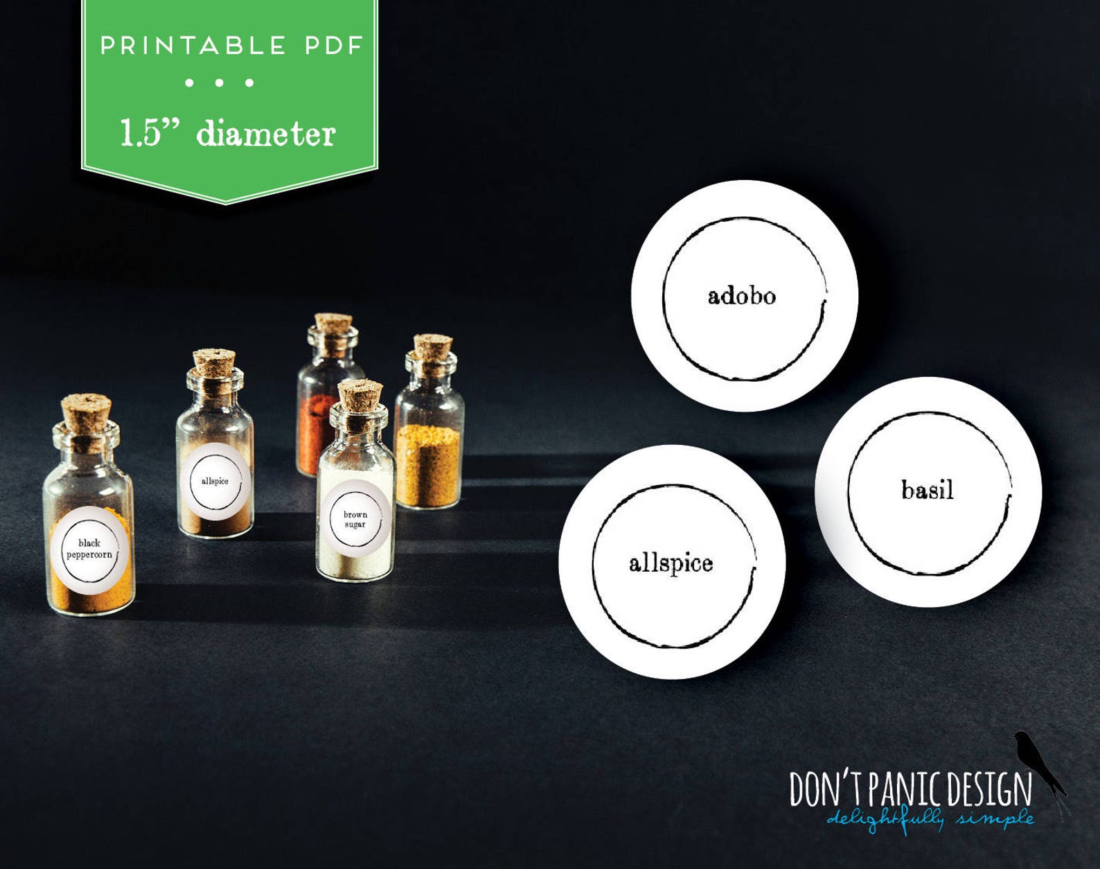 Editable PDF Spice Labels - Printable Spice Jar Labels - Simple Zen ...