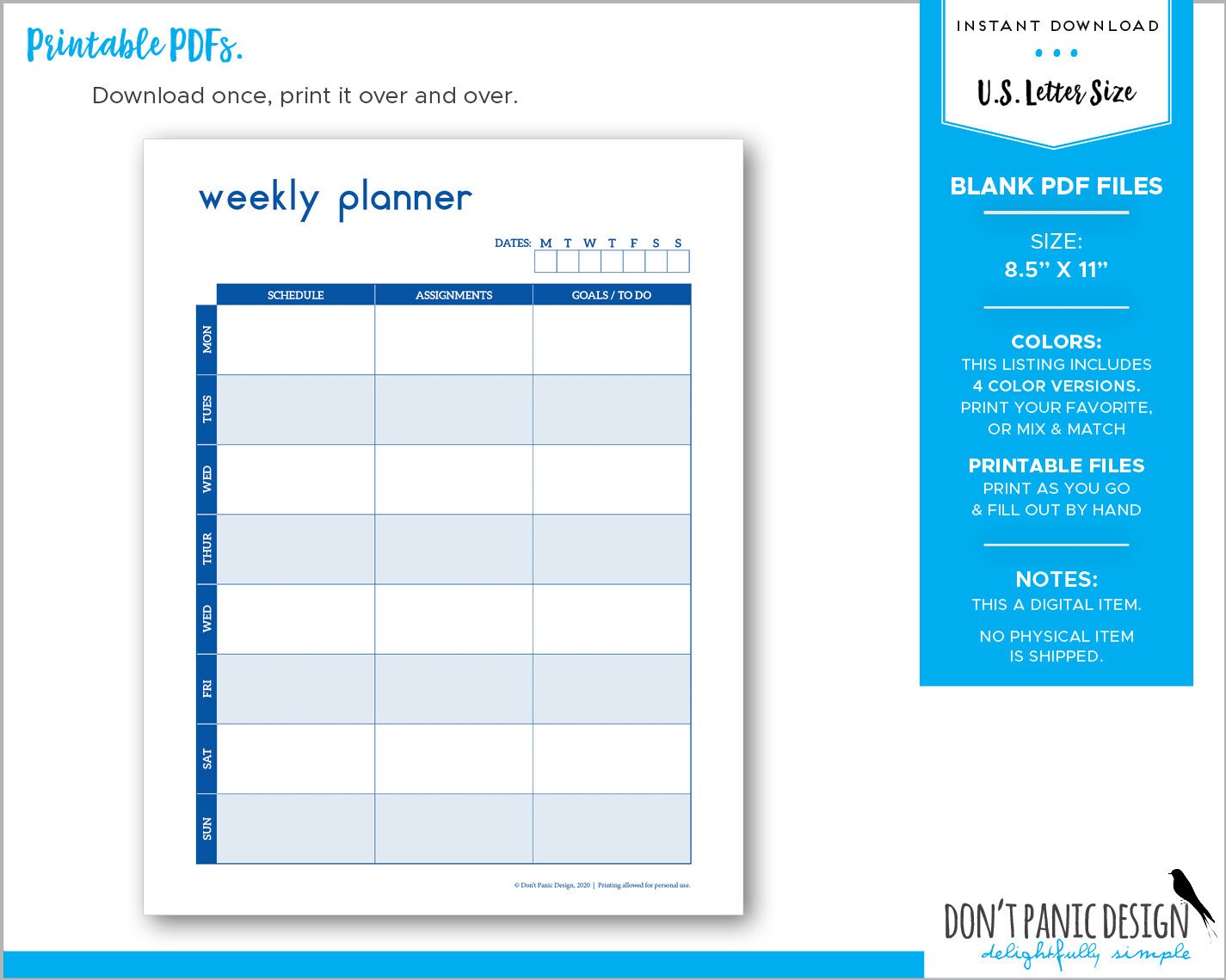 Student Planner Pages With Modern Design for Homeschool or - Etsy