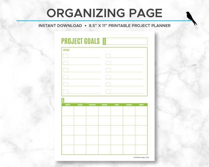 Printable Project Goals Page Project Map Organize Your Ideas, Projects ...