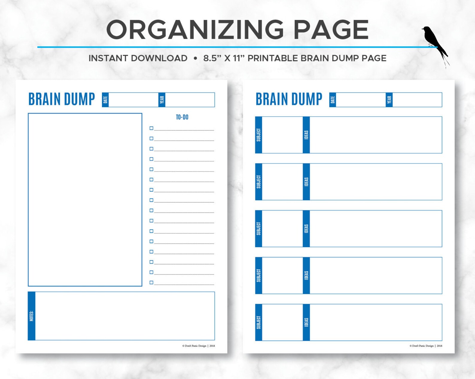 Printable Brain Dump Page Project Map Minimalist Project Planner ...