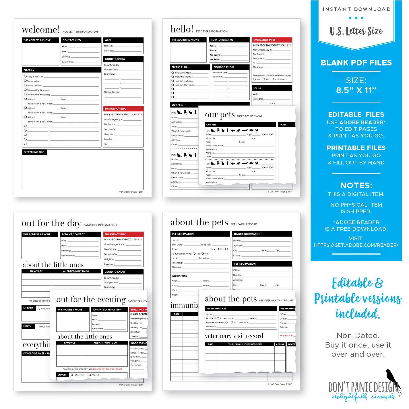 Printable Organizing Binder Pages, Modern Life Planner (editable ...