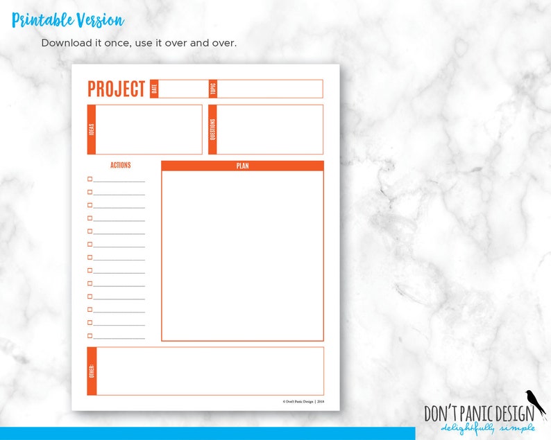 Printable Project Planner Project Map Organize Your Ideas, Projects ...