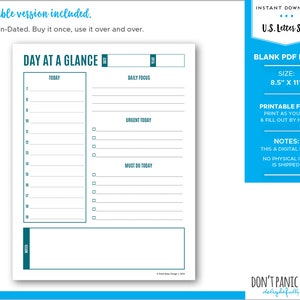 Printable At-a-glance Planner Pages, Minimalist Daily, Weekly, Monthly ...