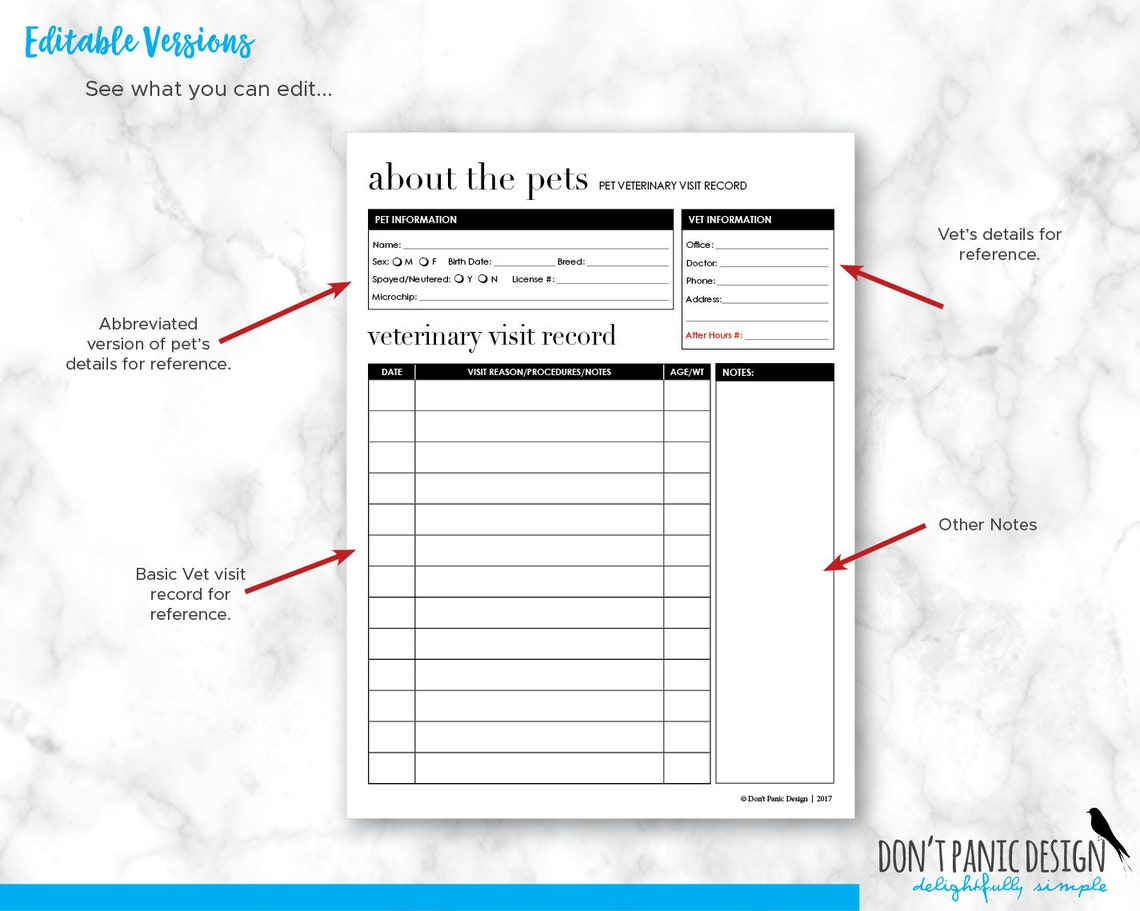 The Better Pet Bundle EDITABLE Organizing Binder Pages - Etsy