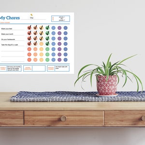 Printable, Editable, Chore Chart With Rainbow Colors, Fun Printable and ...