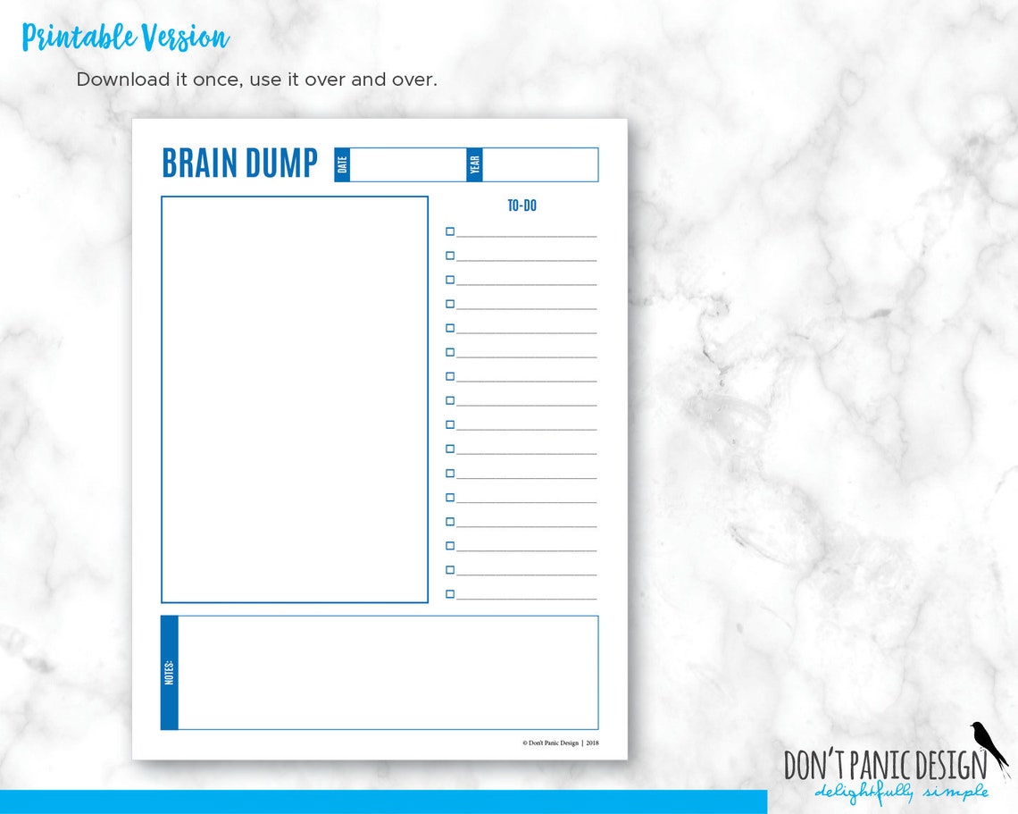 Printable Brain Dump Page Project Map Minimalist Project Planner ...