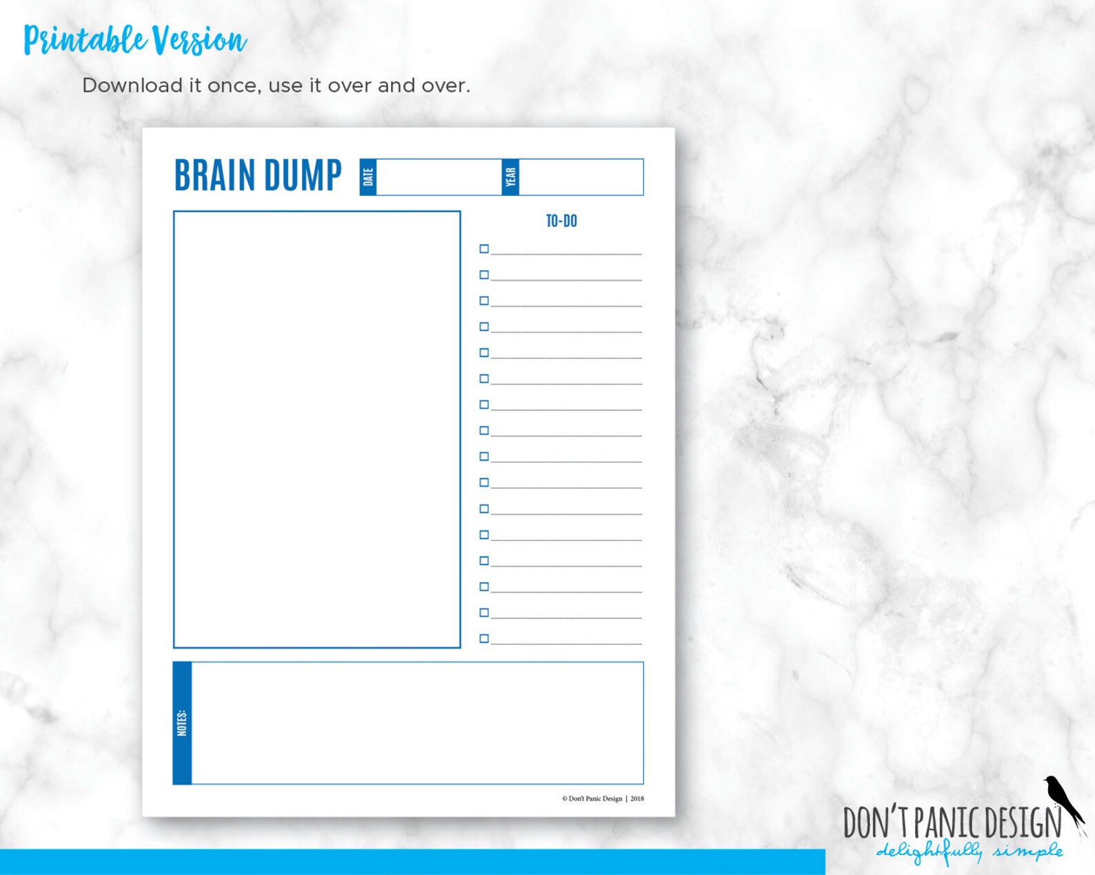 Printable Brain Dump Page - Project Map - Minimalist Project Planner ...