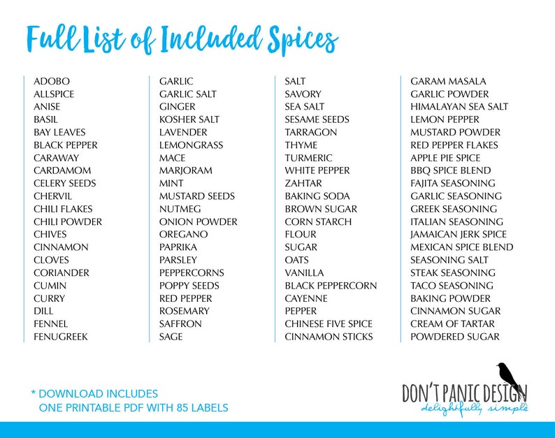 Printable Spice Jar Labels - Modern Taupe Font, Round Spice Jar Labels ...