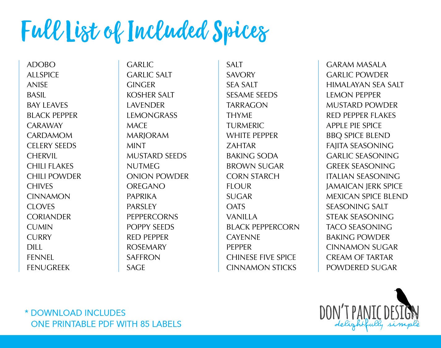 Printable Spice Jar Labels - Modern Taupe Font, Round Spice Jar Labels ...