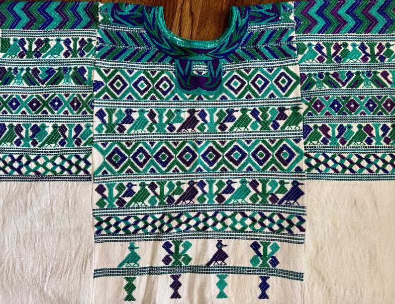 Vintage Ethnic Mayan Guatemalan Ceremonial Textile Huipil Poncho Dress ...