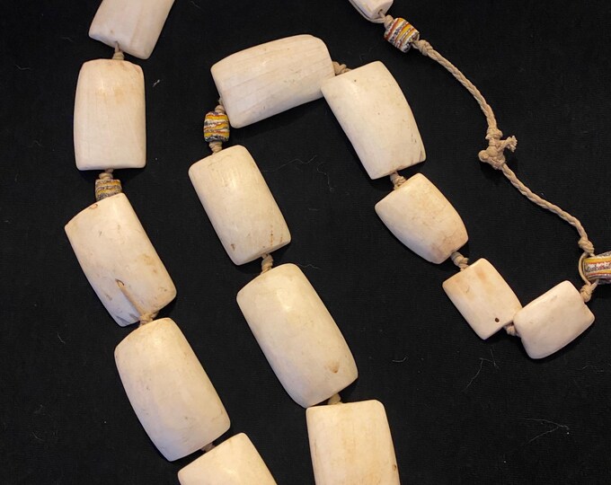 RARE!! Antique “hippo Teeth” Shell & Venetian Bead Necklace From Africa ...