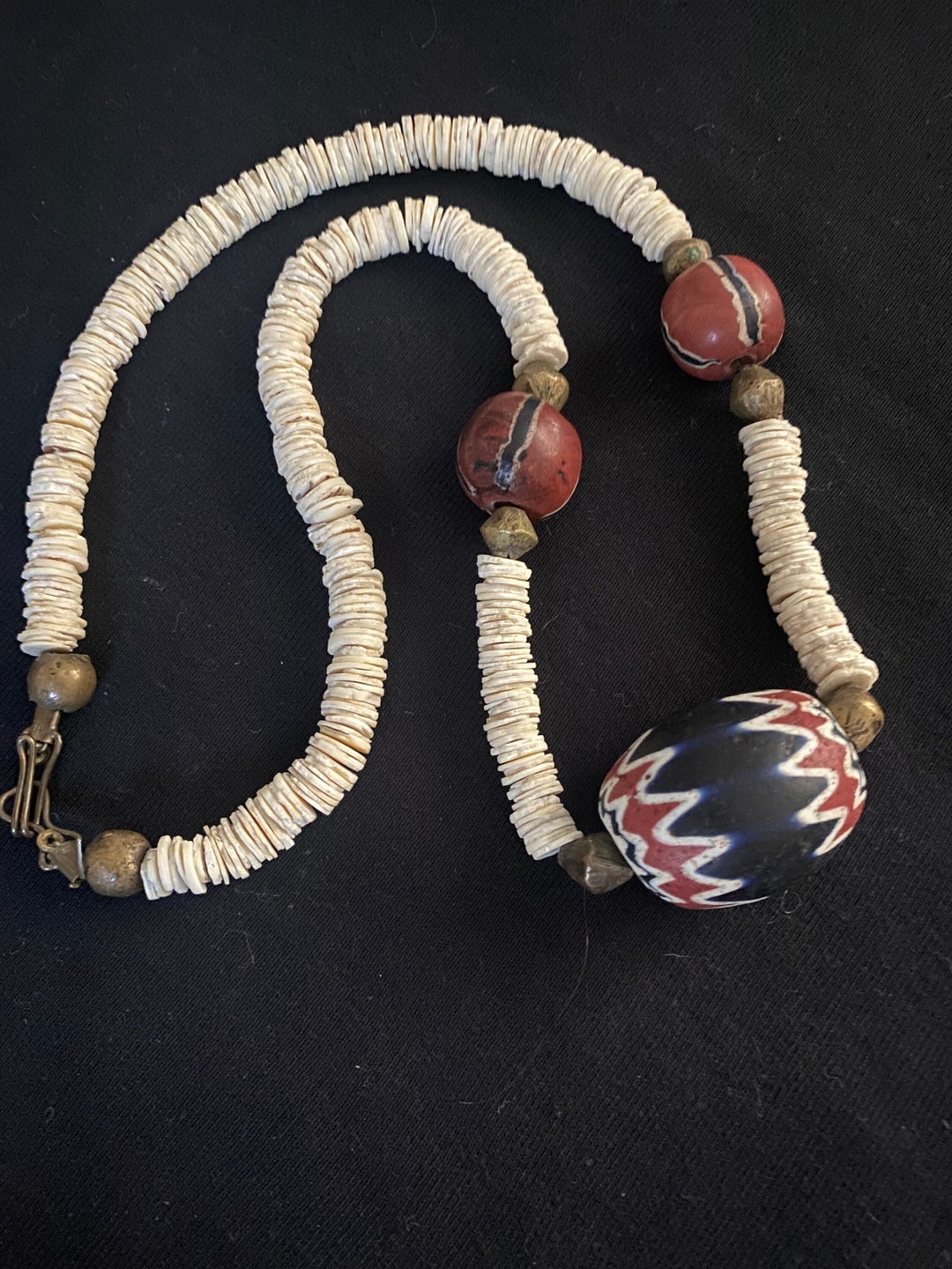 Antique Handcrafted Native American Indian Venetian, Chevron & Ostrich ...