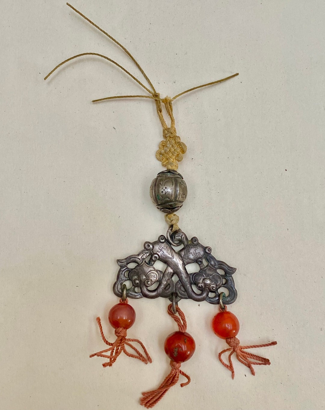 Original Ching Period Antique Chinese Silver Charm / Pendant W ...
