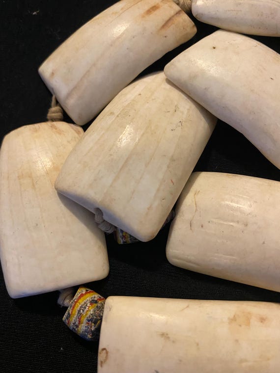 RARE!! Antique “Hippo Teeth” Shell & Venetian Bead Ne… - Gem