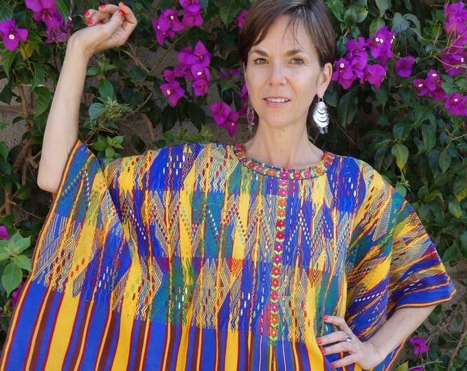 Colorful & Beautiful Vintage Ethnic Mayan Guatemalan Textile Huipil Poncho From San Juan ...