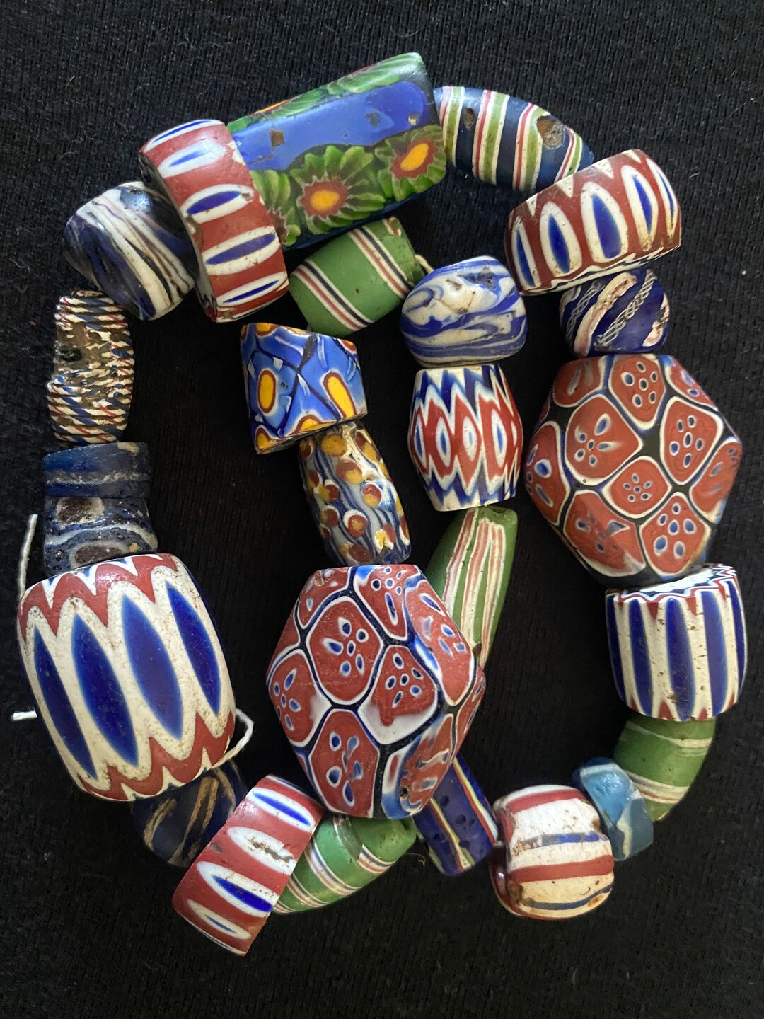 Antique Vintage Assorted Fancy, Chevron, Tabular Millefiori Venetian ...