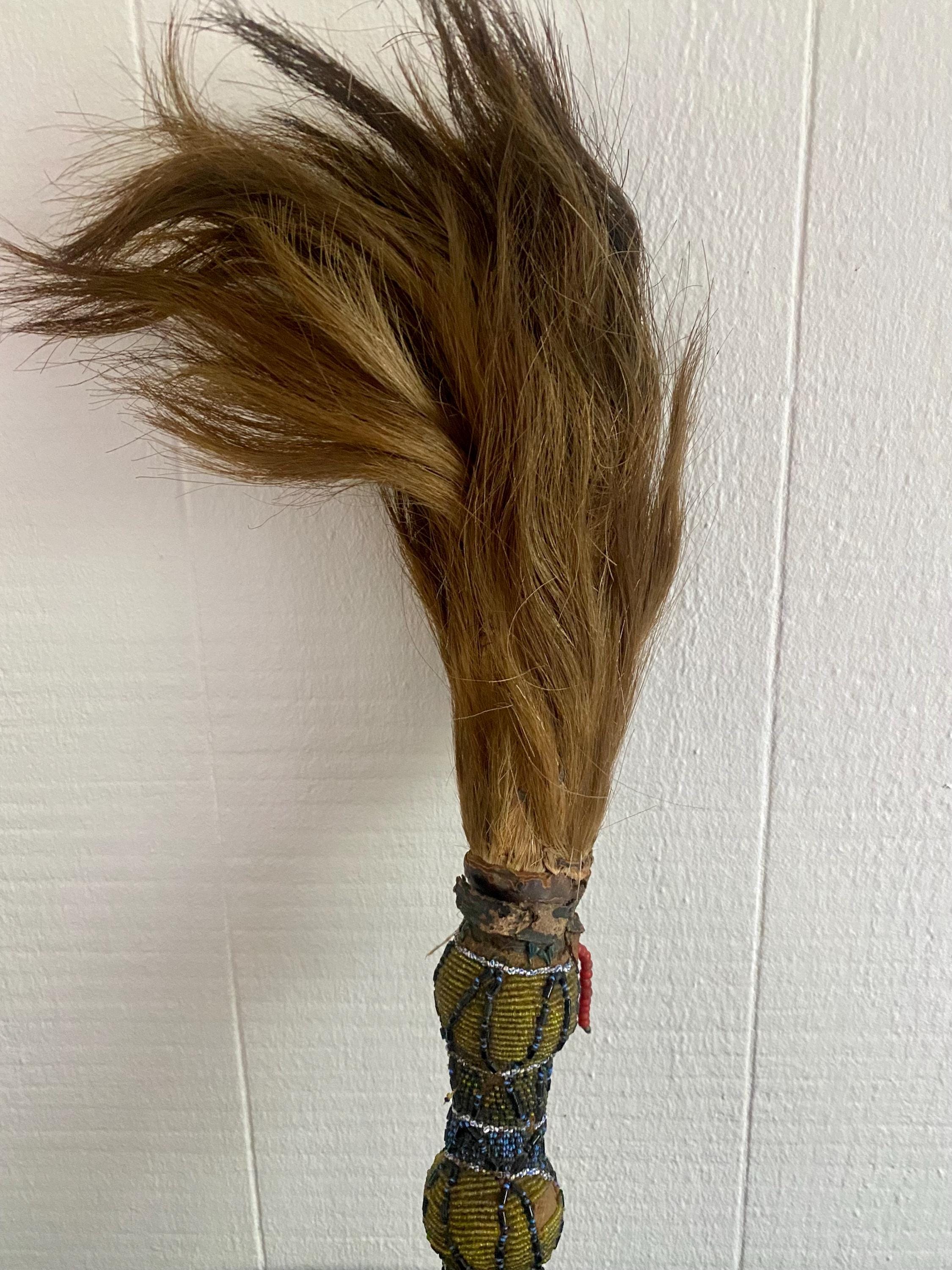 RARE African Antique Hand Beaded Horsetail Hair Fly Whisk - Etsy